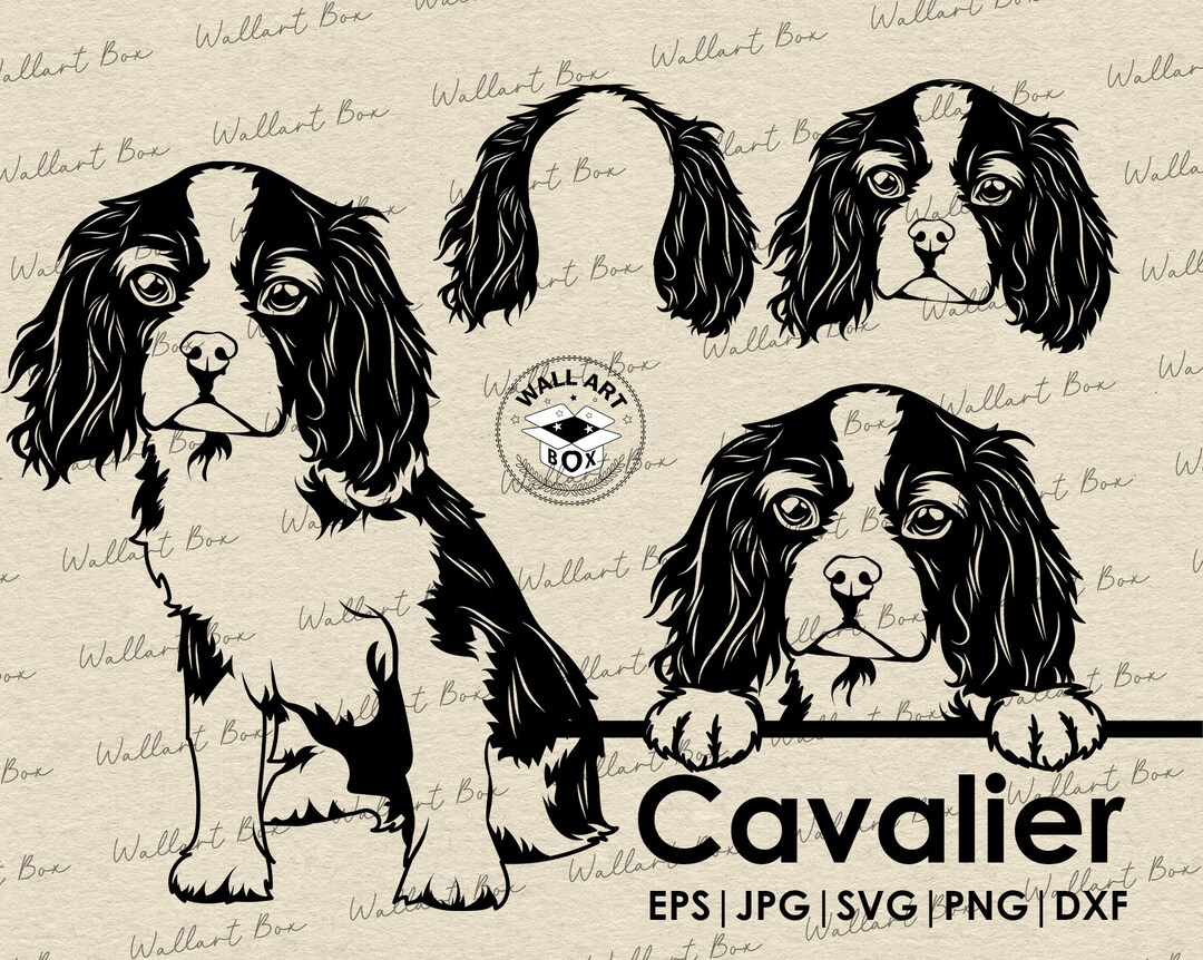 Cavalier Svg Cut File Dog Peeking for Cricut|cavalier Full Body Head ...