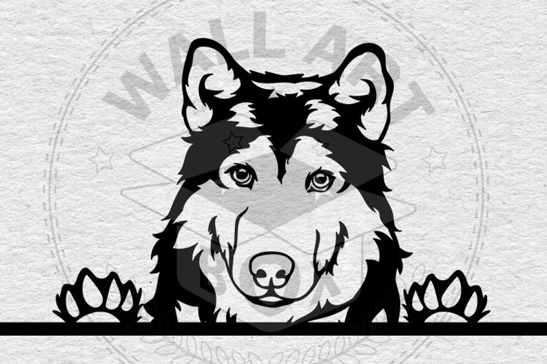 Siberian Husky Svg Face-dog Svg Files for Cricut Peeking Dog - Etsy