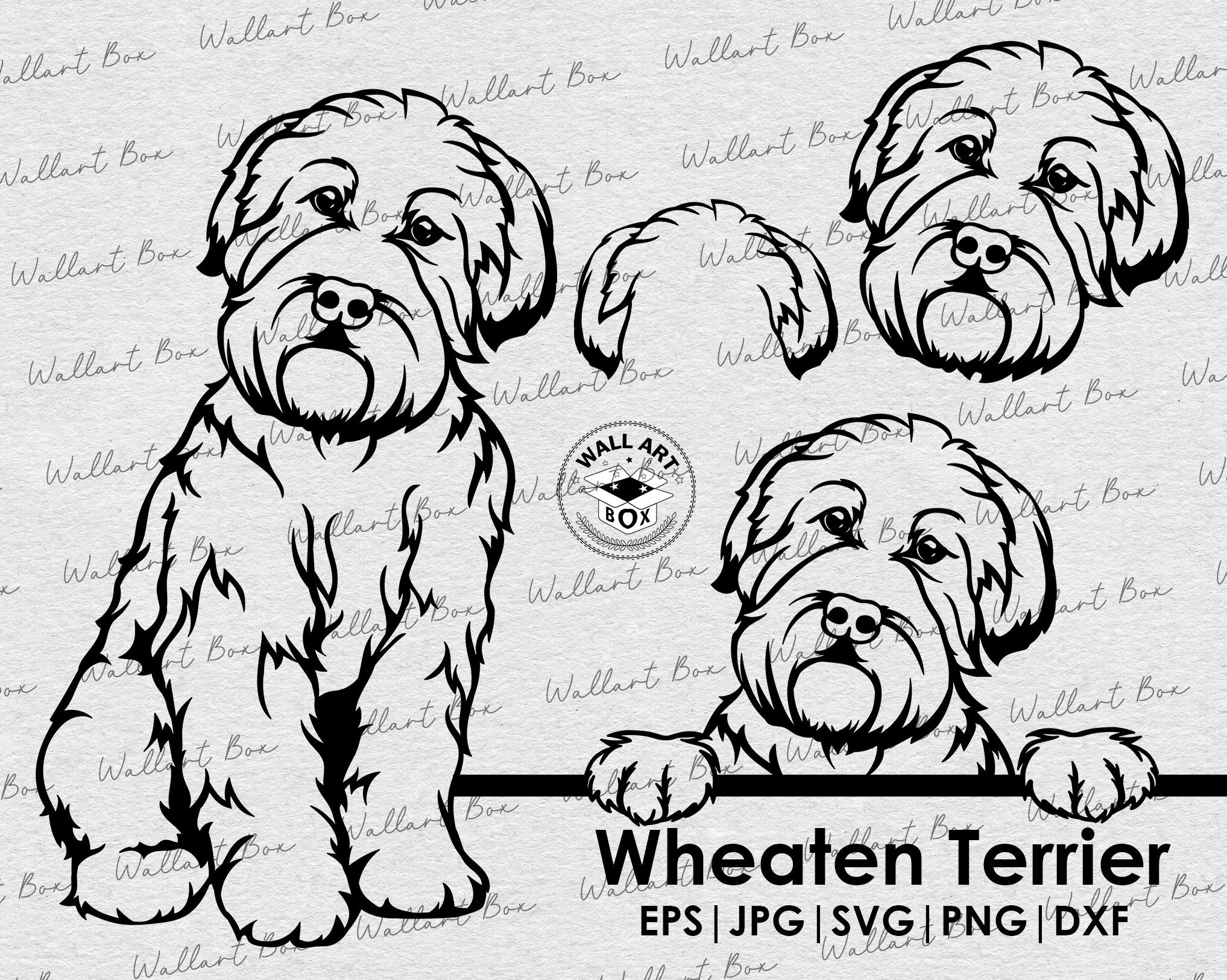 Wheaten Terrier Svg Face-dog Svg Files for Cricut Peeking - Etsy