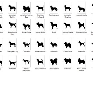 Dog Breed Silhouette BUNDLE, Digital Download, Silhouette Svg, Dog ...