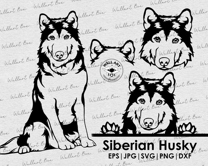 Siberian Husky Svg Face-dog Svg Files for Cricut Peeking Dog - Etsy