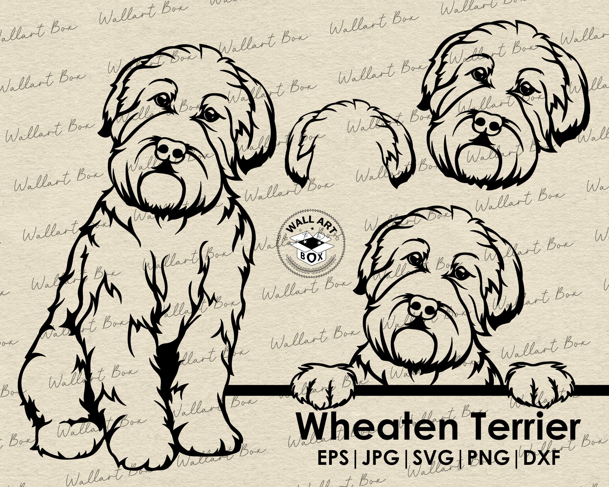 Wheaten Terrier Svg Face-dog Svg Files for Cricut Peeking - Etsy