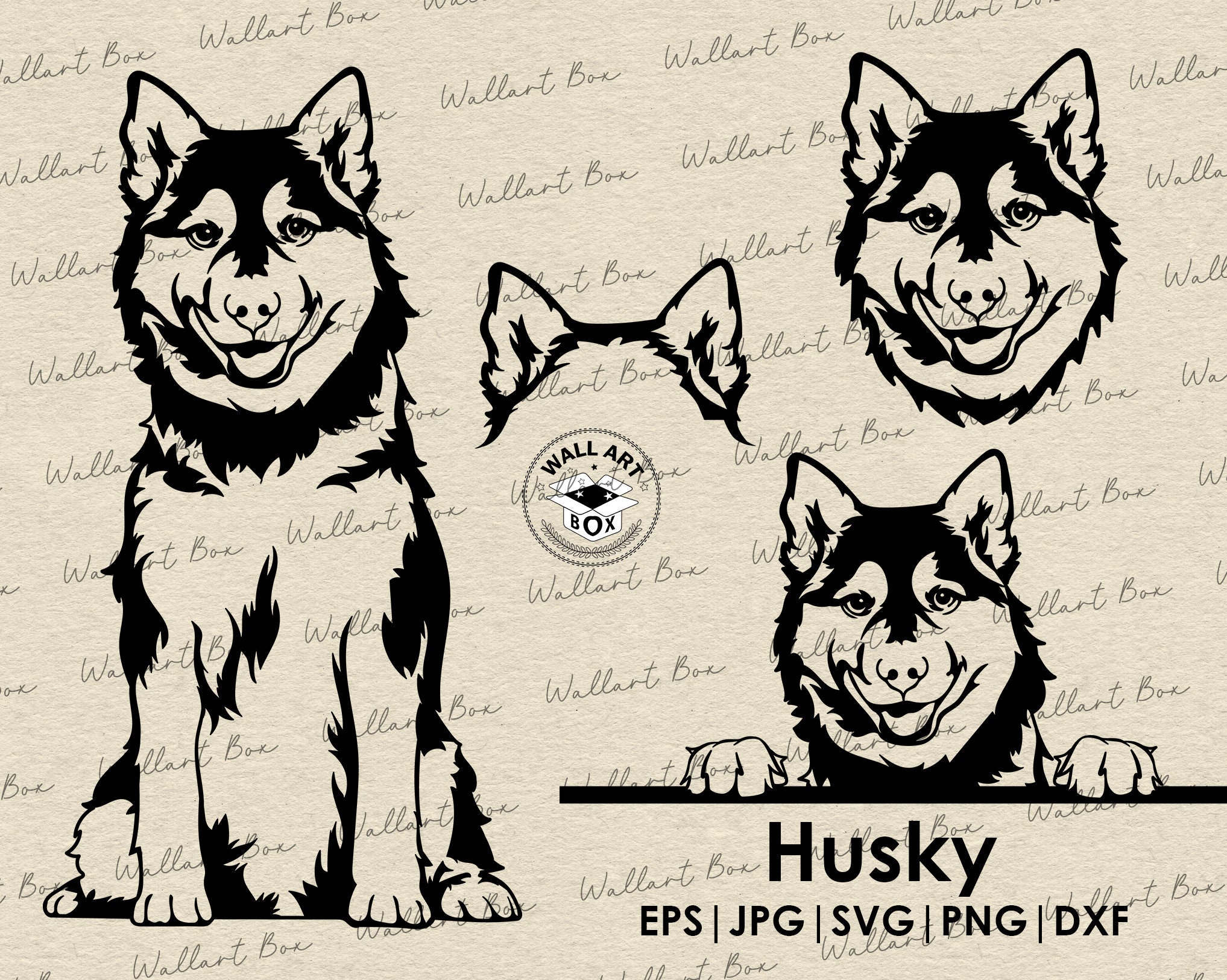 Husky Dog Peeking-ear Svg Face-dog Svg Files for Cricut - Etsy