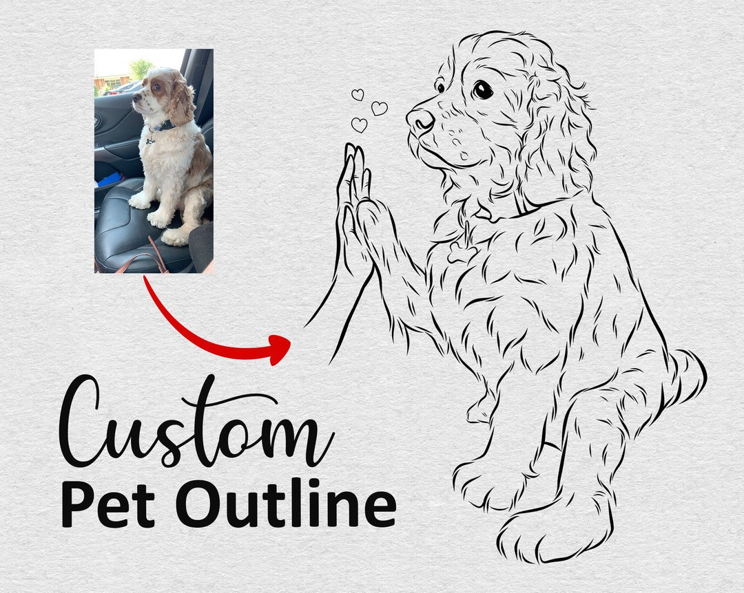 Custom Line Drawing Pet| Dog Portrait INK| Tattoo Commission| Line Art ...