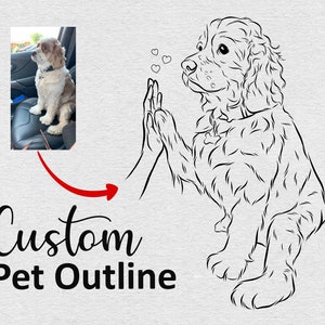 Custom Pet Body Outline Drawing, Dog Full Drawing, Pet Tattoo Design ...