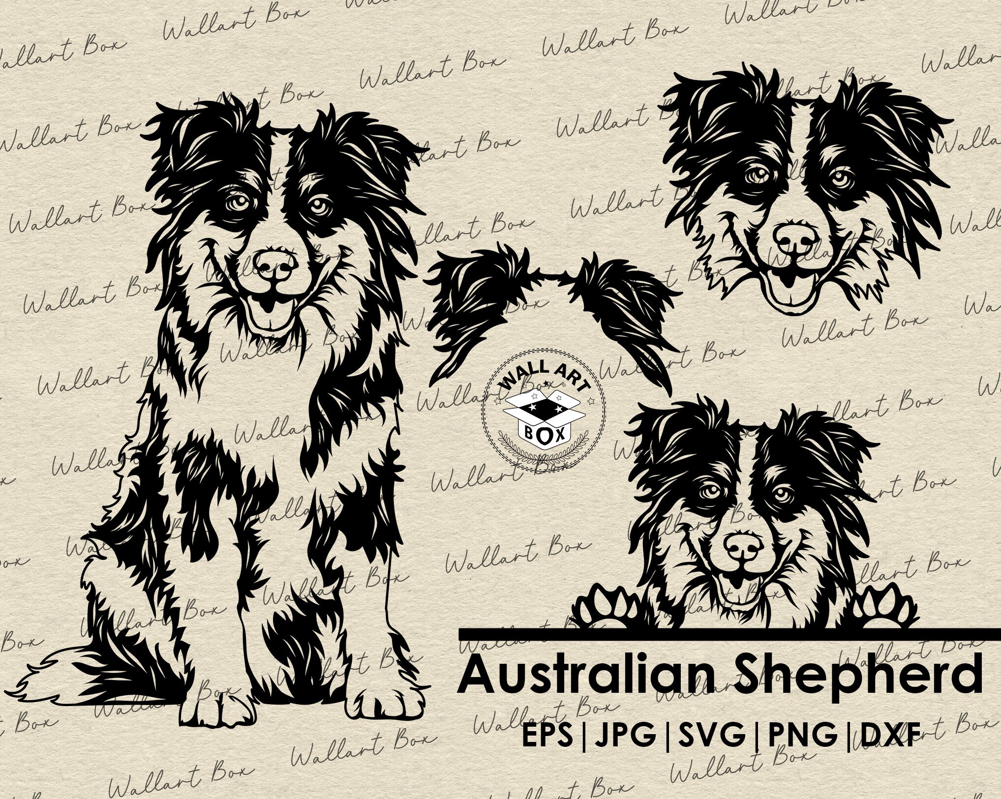Australian Shepherd Svg Dog Svg Files for Cricut Peeking Dog - Etsy