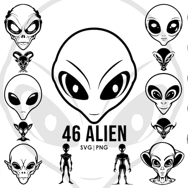 Alien Head Svg - Etsy