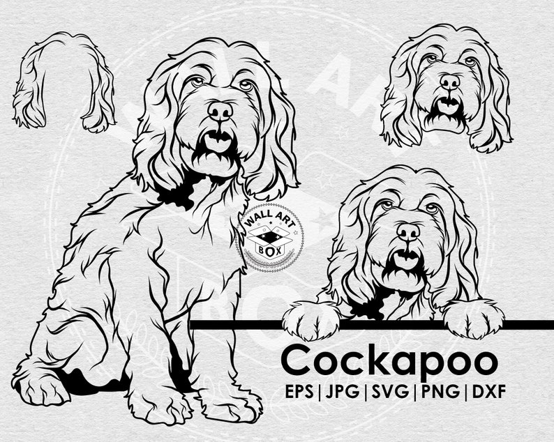 Cockapoo Dog SVG Cricut Cute Puppy Clipart Vector Image DXF - Etsy