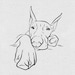 Custom Pet Ear Outline, Digital Hand Drawn, Half Body Dog Line Drawing ...