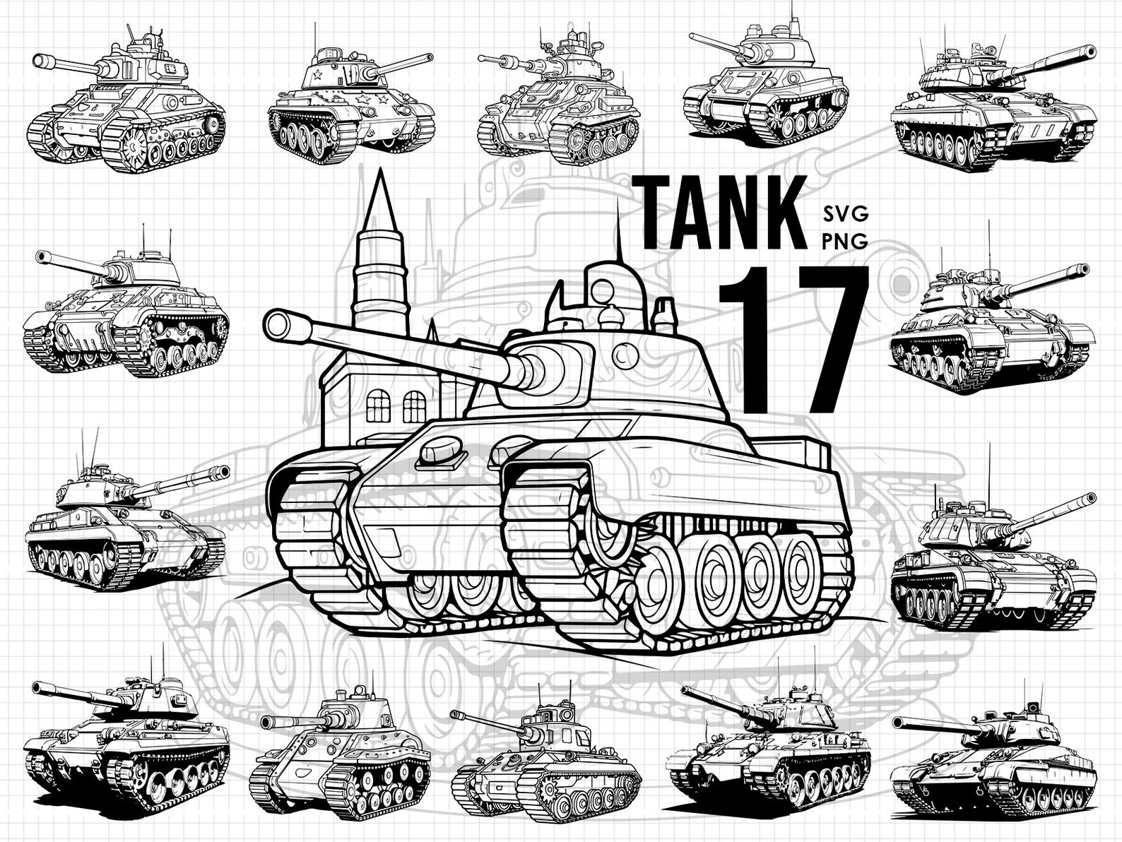 TANKS Svg Bundle, Vector, Cricut, Digital Download, Png Bundle, Tattoo, Outline Drawing, T-shirt ...