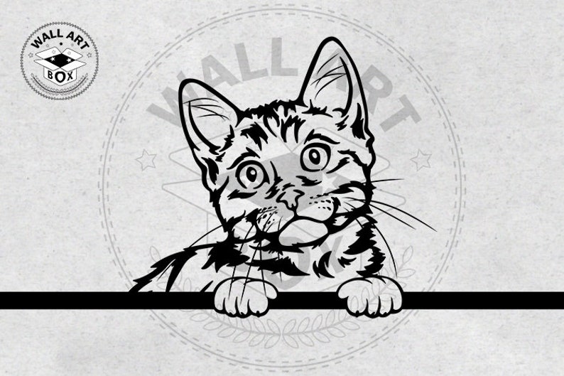 Munchkin Cat Svg Cat Full Body Peeking Head Ears Files - Etsy