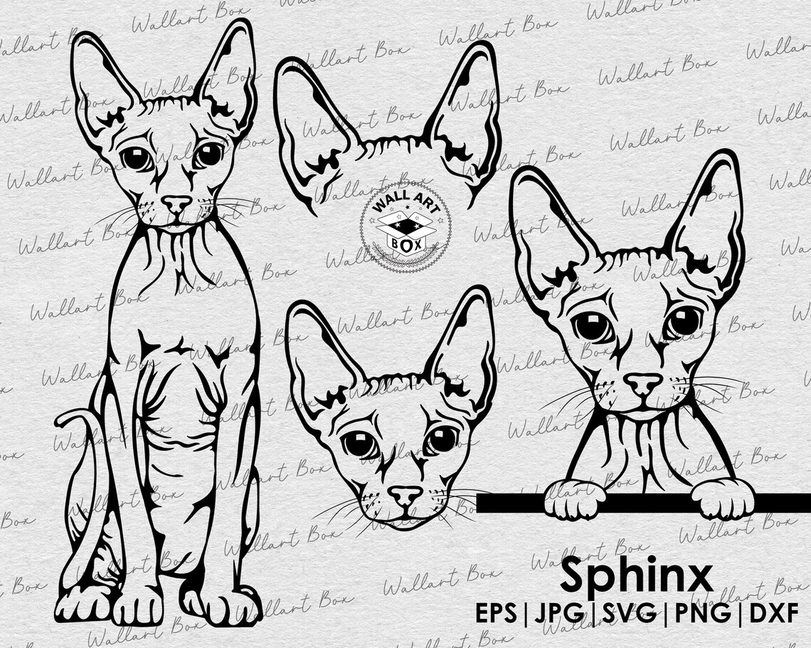 Sphinx Cat Svg| Dog Svg Files for Cricut| Peeking Cat Clipart| Vector ...