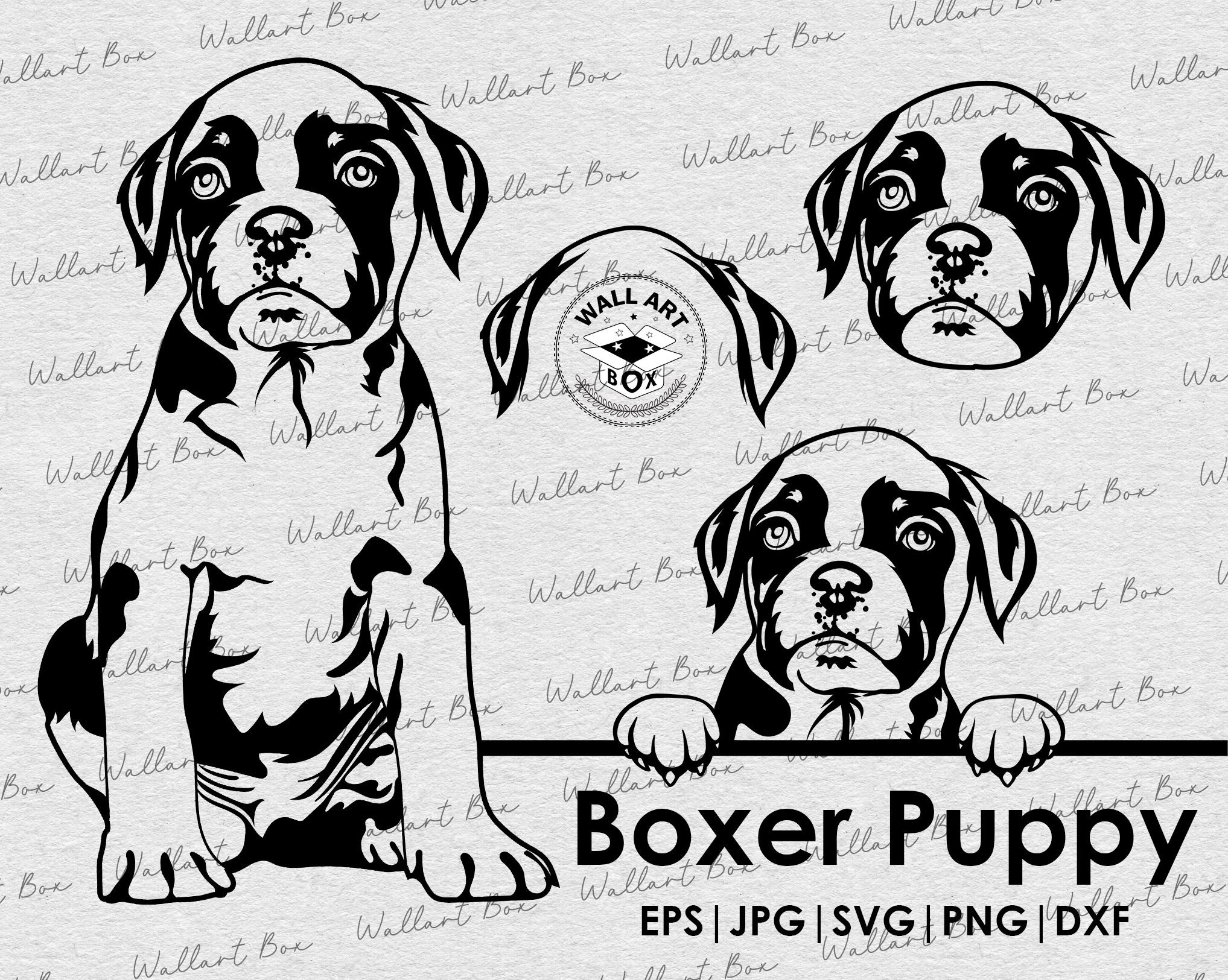 Boxer Puppy Dog Svg Cute Dog Svg Files for Cricut Peeking - Etsy