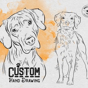 Custom Pet Body Outline Drawing, Dog Full Drawing, Pet Tattoo Design ...