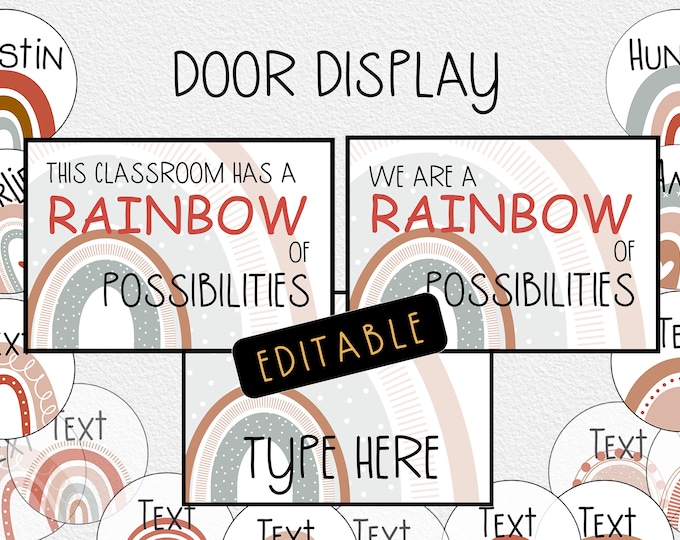 Neutral Boho Rainbow Classroom Door Display - Etsy Canada
