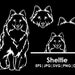 Sheltie Dog Head, Full Body, Peeking, Dog Ear, Files Cricut| Clipart ...