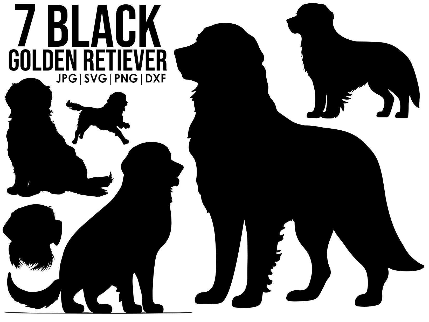 Golden Retriever Silhouette Svg Bundle Dog Svg Files for Cricut Clipart ...