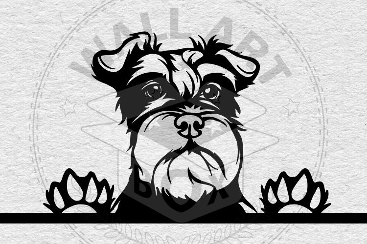 Schnauzer Svg Face-dog Svg Files for Cricut Peeking Dog Full - Etsy