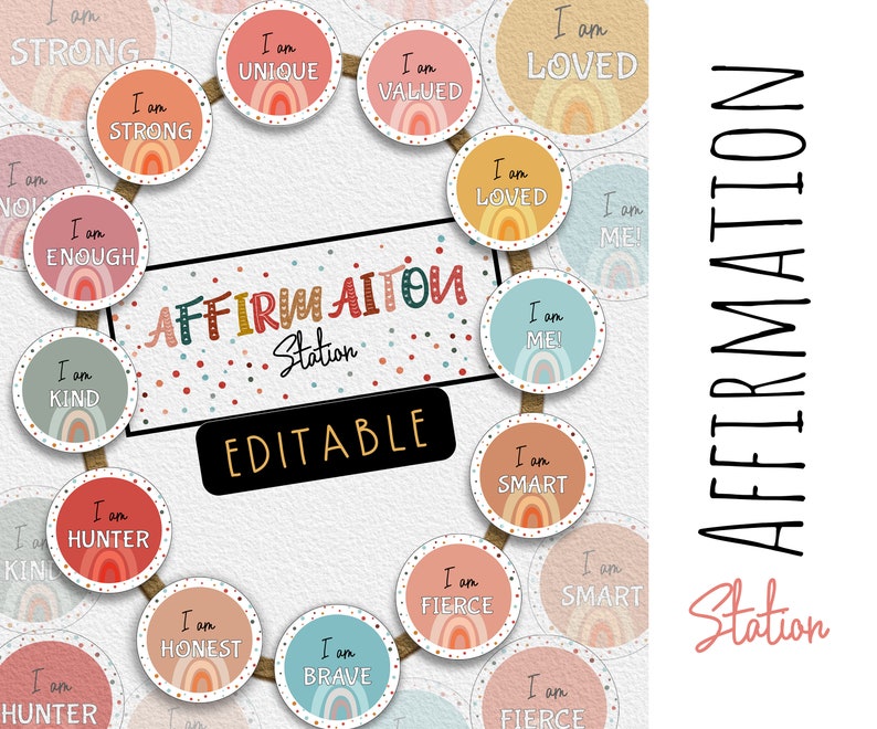 Affirmation Station Spotty Boho Positive Affirmations Mirror - Etsy