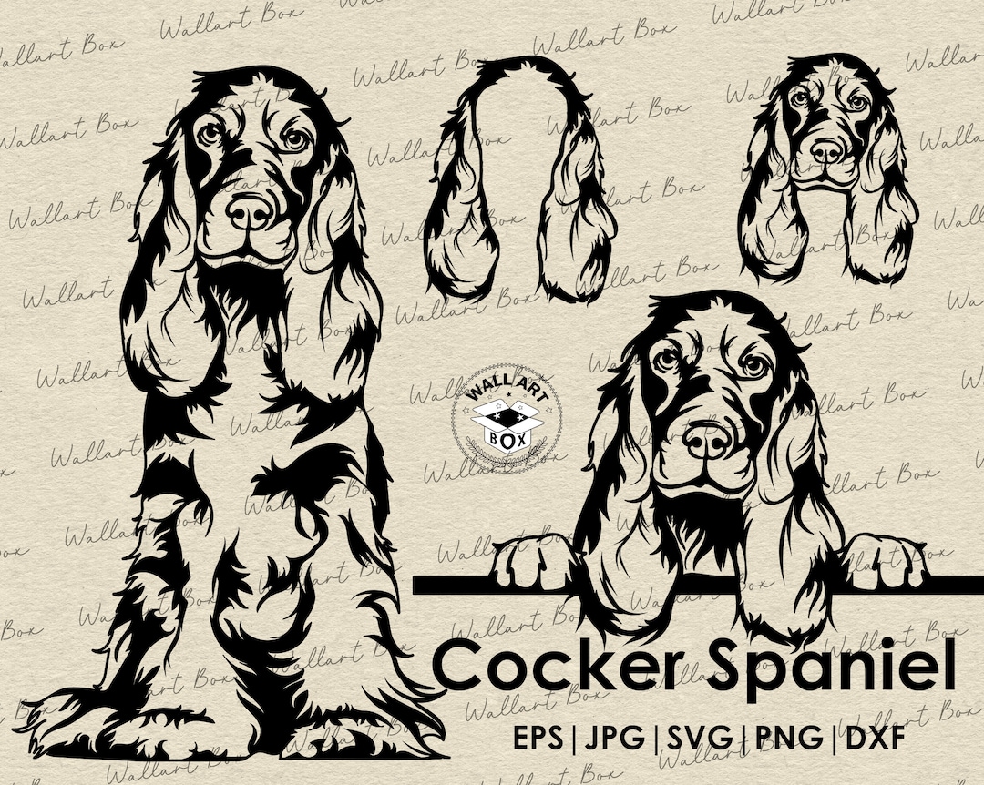 English Cocker Spaniel Svg- Face-dog Svg Files for Cricut- Peeking Dog ...