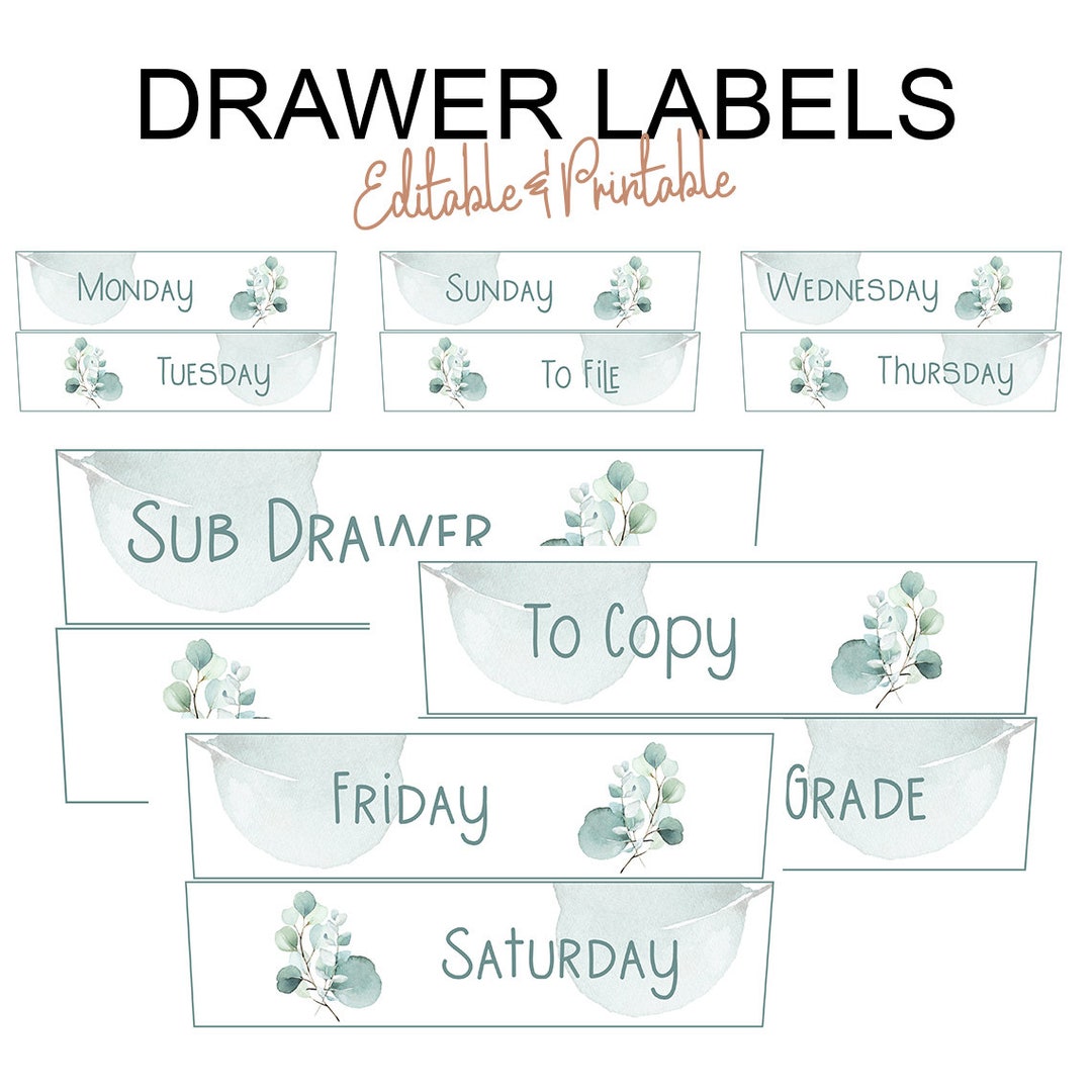 BOTANICAL Teacher Rolling Cart Labels | Tropical Classroom Decor ...