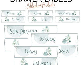 TROPICAL Teacher Rolling Cart Labels Editable Tropical Classroom Decor ...