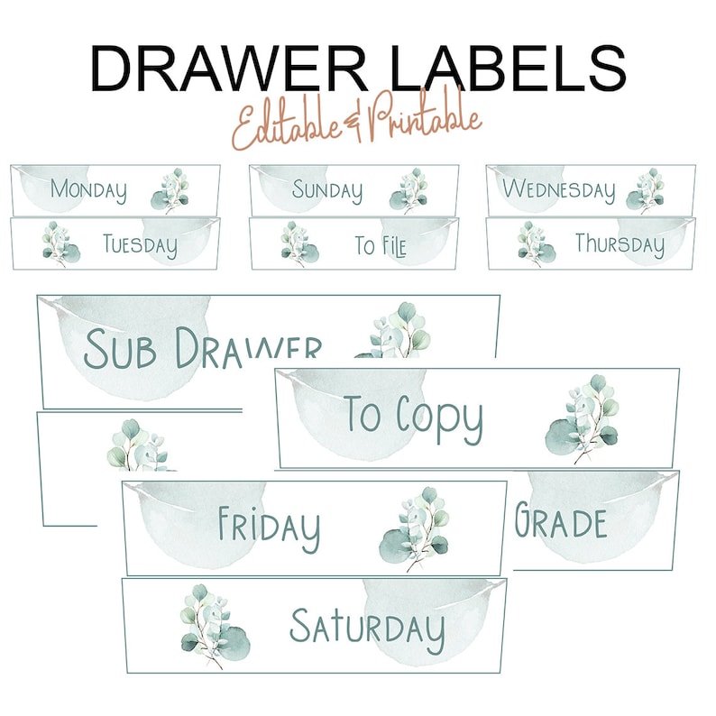 BOTANICAL Teacher Rolling Cart Labels | Tropical Classroom Decor ...