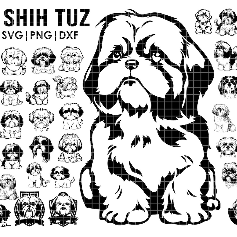 Shih Tzu Outline Svg - Etsy