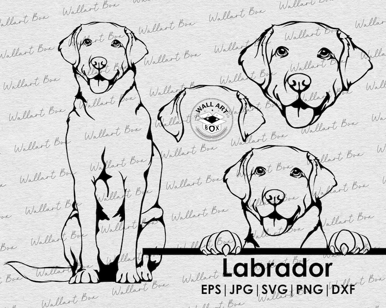Labrador Svg Dog Full Body Peeking Head Ears Files Cricut - Etsy