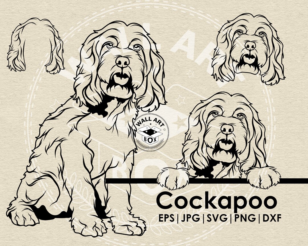 Cockapoo Dog SVG Cricut| Cute Puppy Clipart| Vector Image DXF Download ...