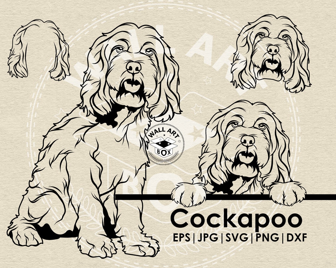Cockapoo Dog SVG Cricut Cute Puppy Clipart Vector Image DXF - Etsy