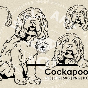 Cockapoo Dog SVG Cricut| Cute Puppy Clipart| Vector Image DXF Download ...
