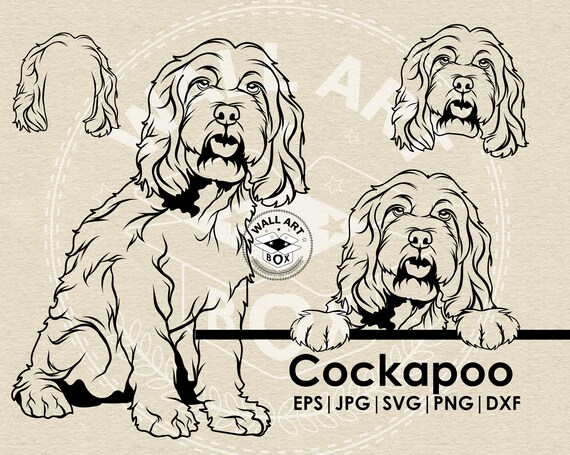 Cockapoo Dog SVG Cricut Cute Puppy Clipart Vector Image DXF - Etsy