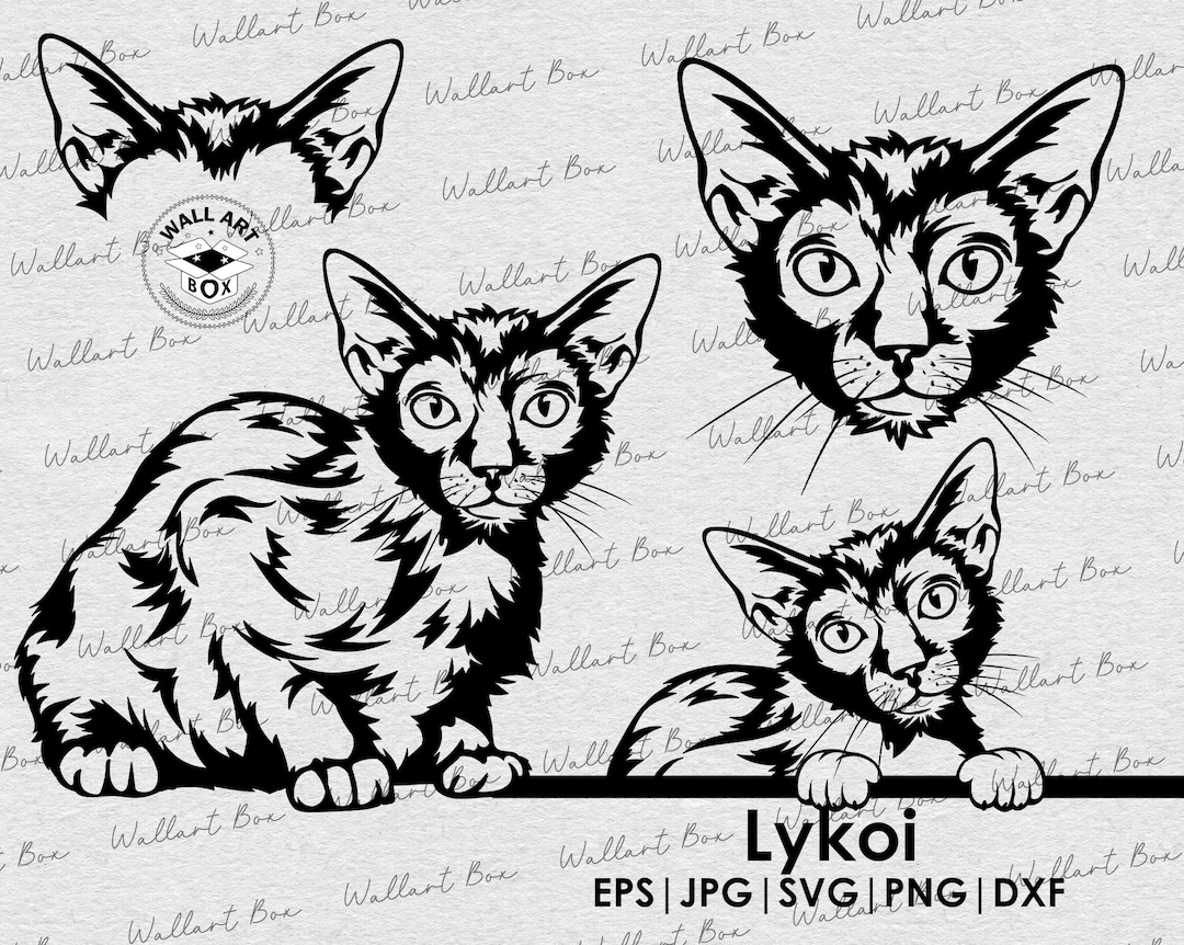 Lykoi Cat Svg Files for Cricut| Peeking Cat Clipart| Vector Image DXF ...