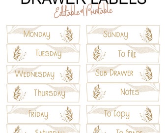 TROPICAL Teacher Rolling Cart Labels Editable Tropical Classroom Decor ...