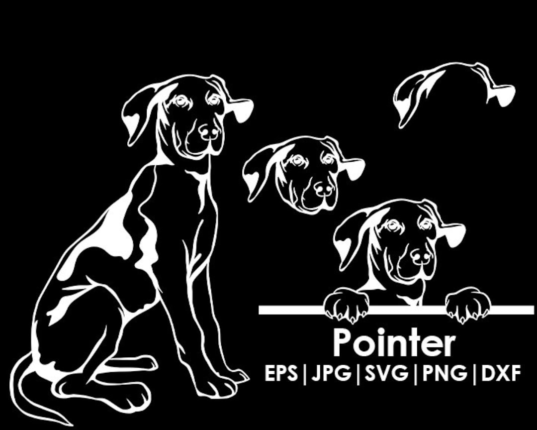 Pointer Dog Head, Full Body, Peeking, Dog Ear, Files Cricut| Clipart ...
