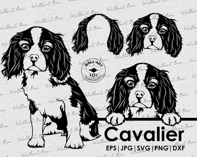 Cavalier Svg Cut File Dog Peeking for Cricut|cavalier Full Body Head ...