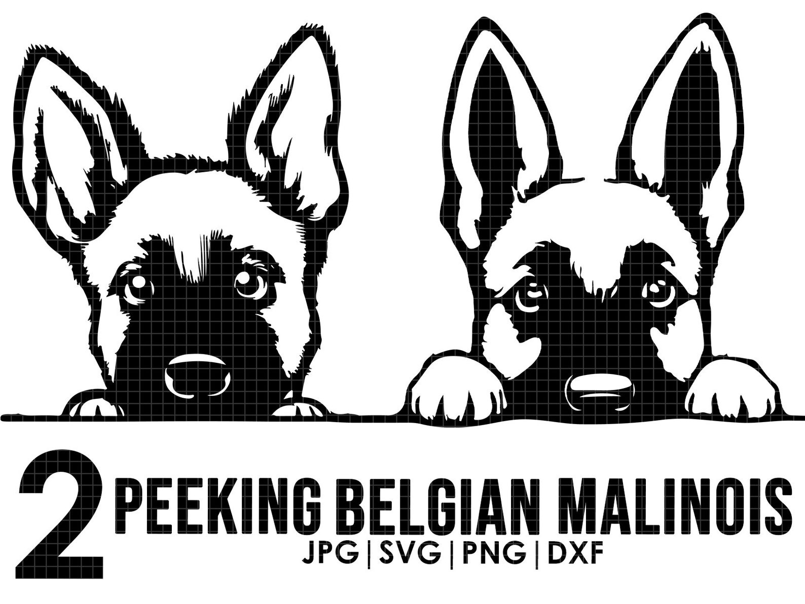 Belgian Malinois SVG Mega Bundle Drawing, Full Body, Peeking ...