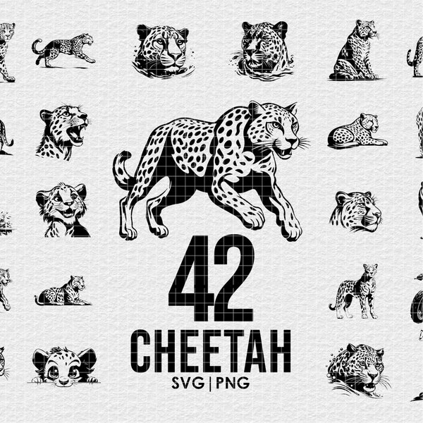 Cheetah Vector - Etsy
