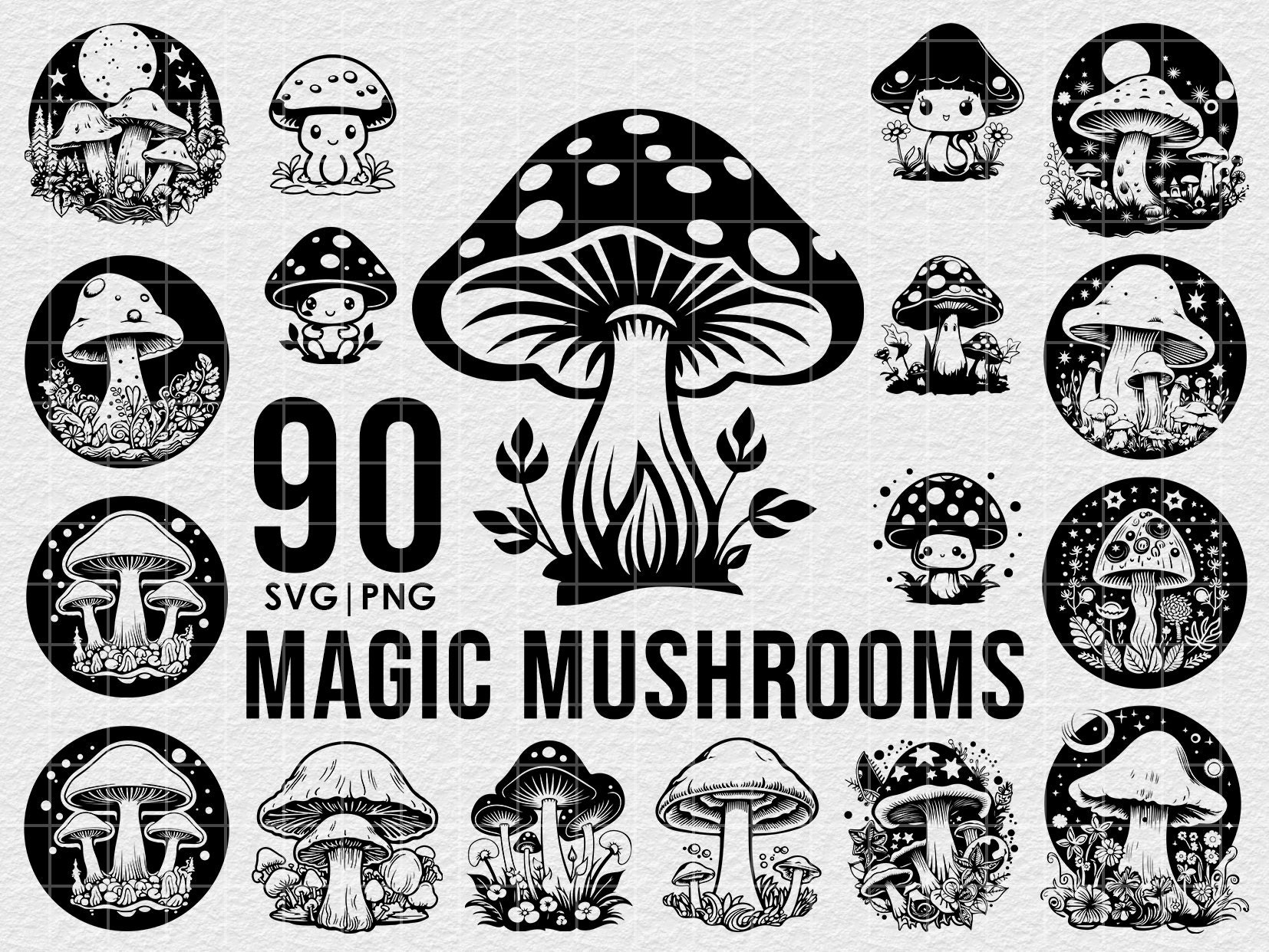 90 MUSHROOM SVG, MUSHROOM Clipart, Mushroom Svg Cut Files for Cricut ...