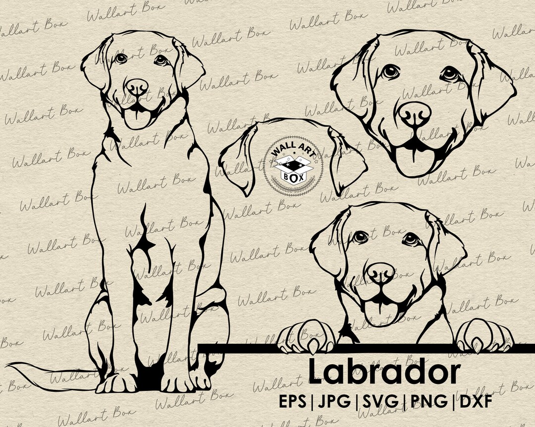 Labrador Svg| Dog Full Body Peeking Head Ears Files Cricut| Clipart ...