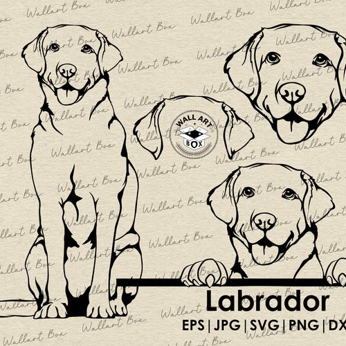 Labrador Svg Dog Full Body Peeking Head Ears Files Cricut - Etsy