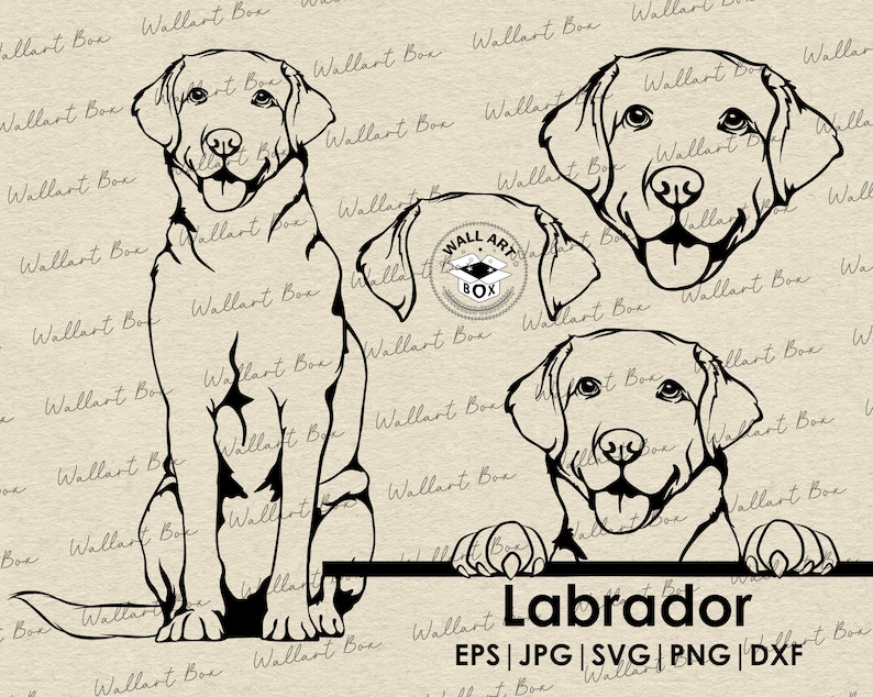 Labrador Svg Dog Full Body Peeking Head Ears Files Cricut - Etsy