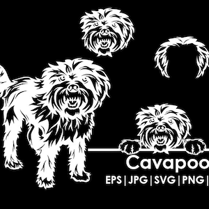 Cavapoo Dog Head, Full Body, Peeking, Dog Ear, Files Cricut| Clipart ...