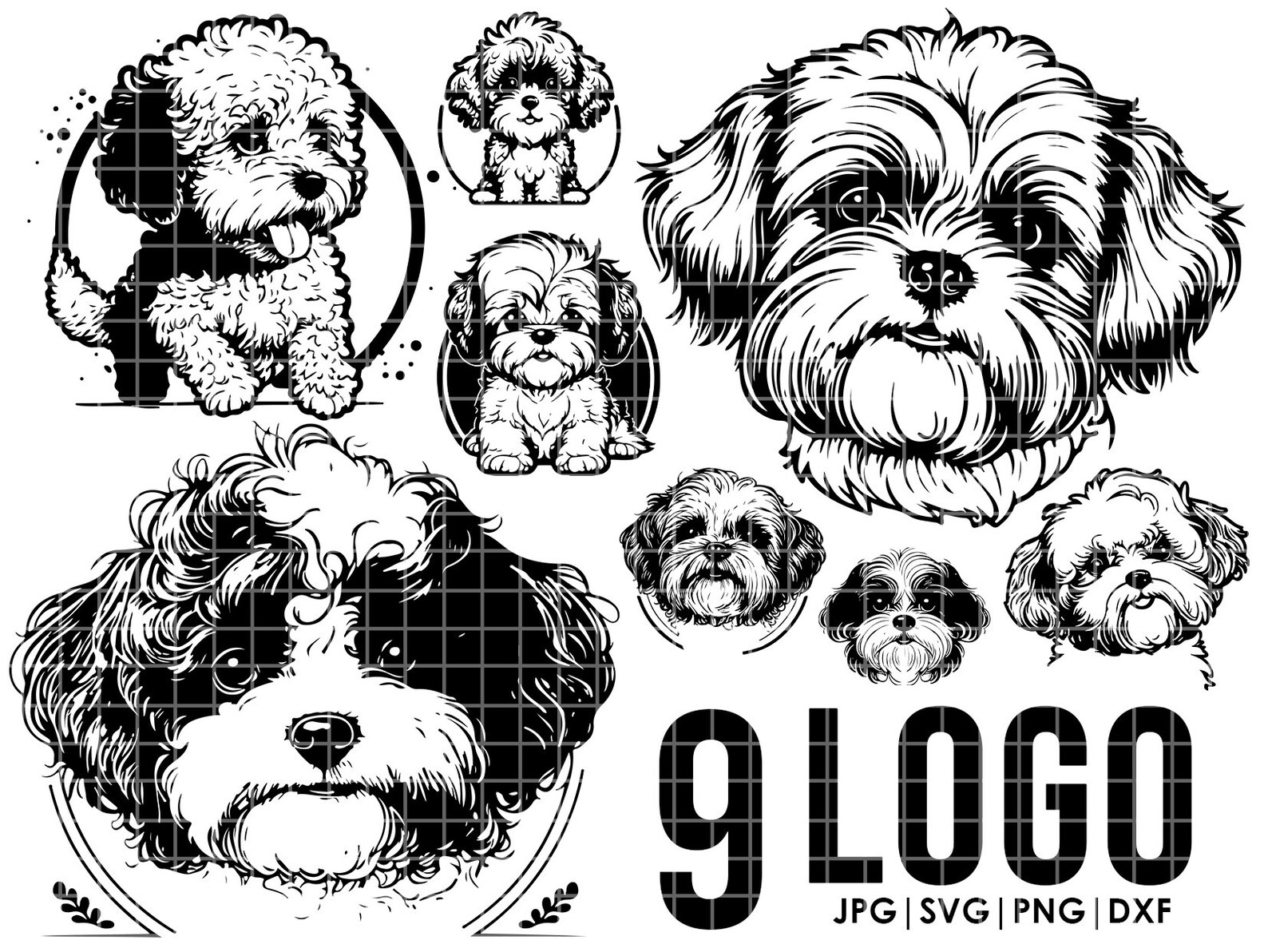 61 Shipoo Dog Svg Bundle | Cricut | Peeking Dog Clipart | Vector Image ...
