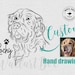 Custom Pet Ear Outline, Digital Hand Drawn, Half Body Dog Line Drawing ...