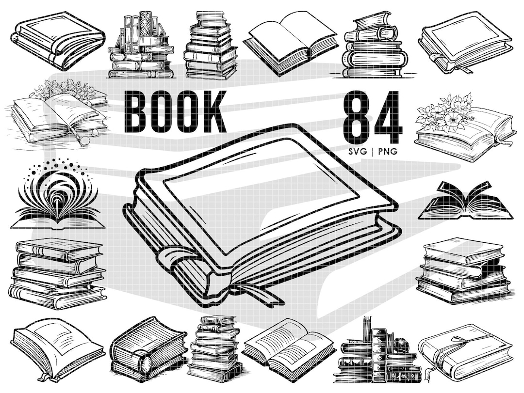 Books, Svg, Bundle, Vector, Cricut, Digital Download, Png Bundle ...