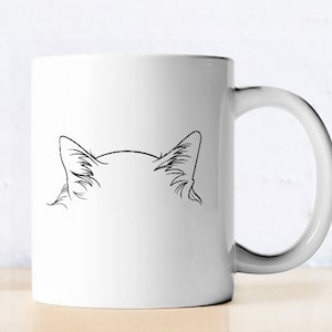 Cat Ears Line Drawing Bundle | 50 Cat Breeds Ears | Kitten Svg| Line ...