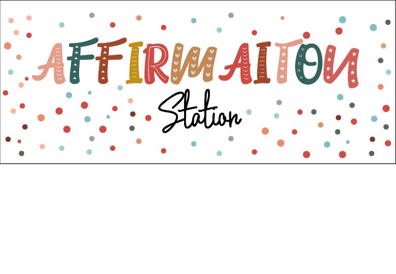 Affirmation Station Spotty Boho Positive Affirmations Mirror Display ...