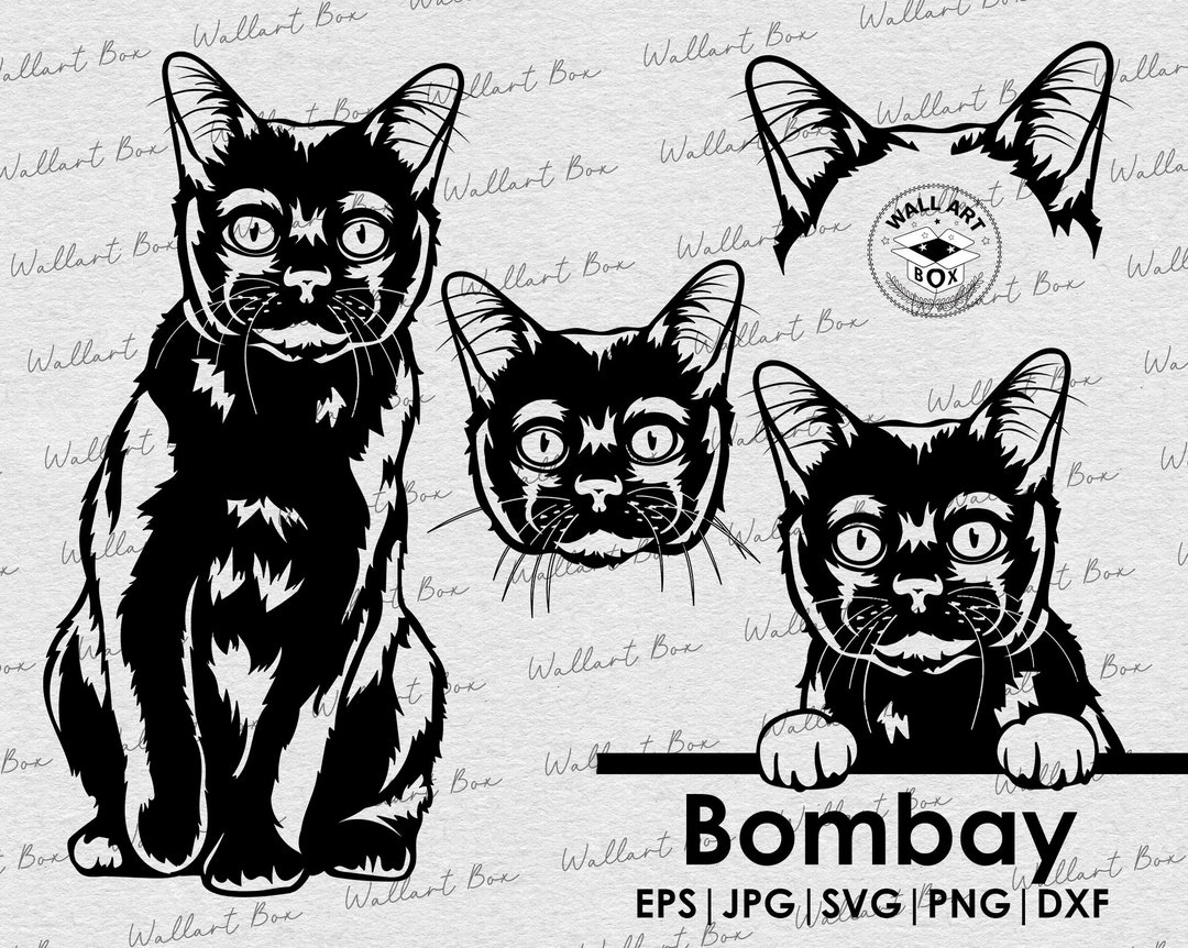 Bombay Svg| Cat Svg Files for Cricut| Peeking Dog Clipart| Vector Image ...